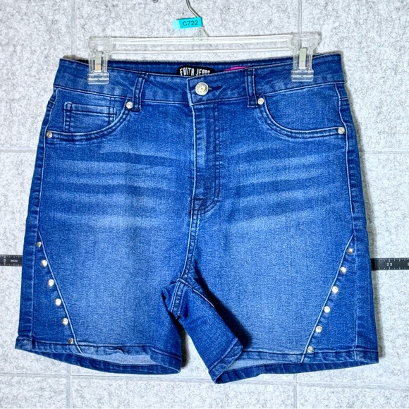 Faith Jeans | Shorts | Faith Jeans Blue Denim Shorts With Silver Stud ...